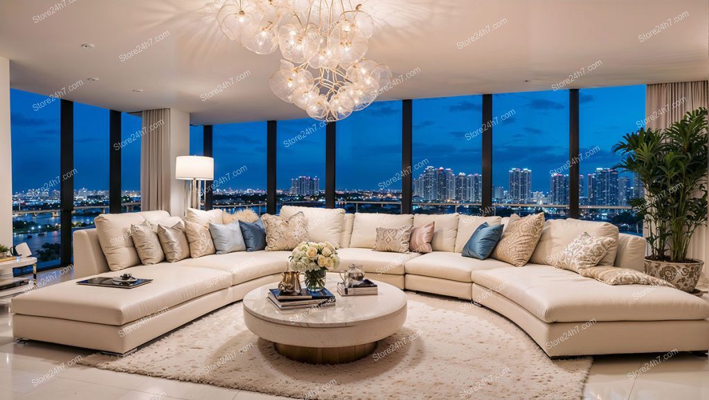 Miami High-Rise Elegant Evening View | Hi-Res Image