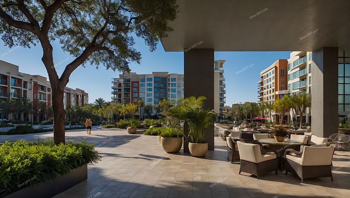 Chic Outdoor Lounge Urban Condos | Image 4080 x 2304 px