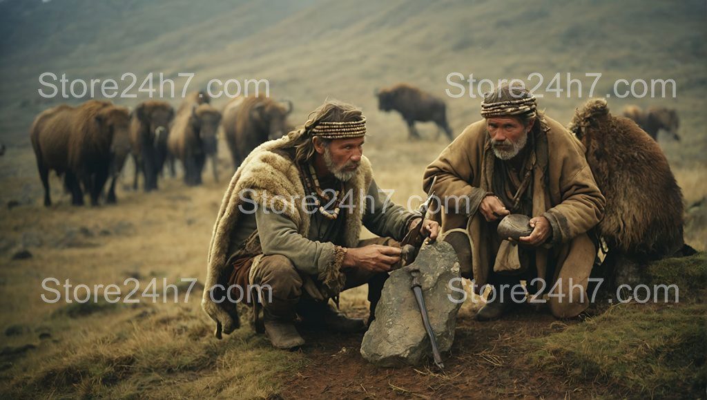 Stone Age Tribe's Daily Life Depiction: Image 4080 x 2304 px