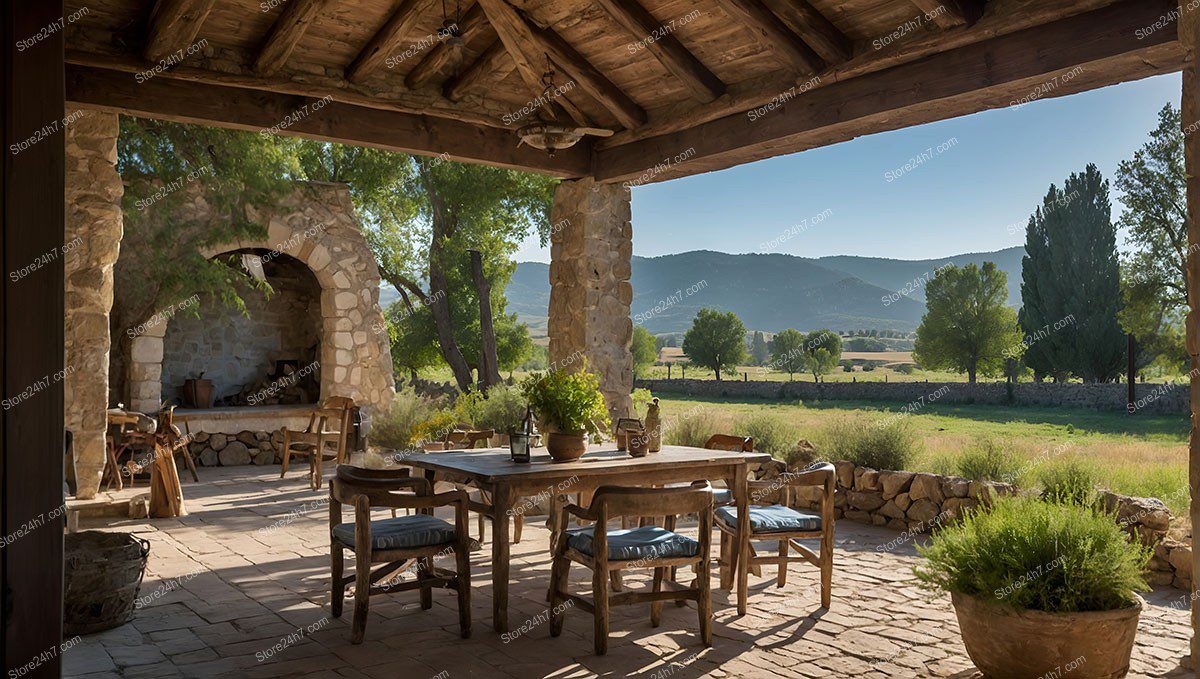 Outdoor Rustic Ranch Dining View | Image 4080 x 2304 px