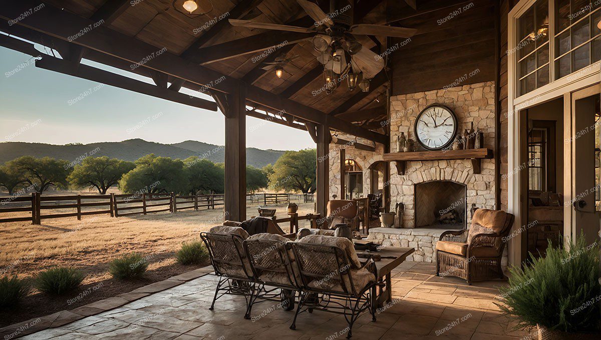 Ranch Veranda with Fireside Mountain View | Image 4080 x 2304 px