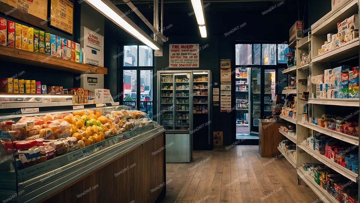 Urban Corner Grocery Store View | Image 4080 x 2304 px
