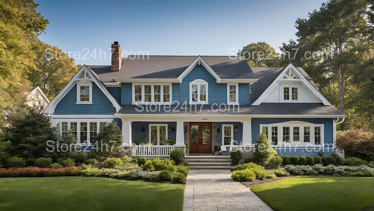 Charming Blue Craftsman Style Residence | Image 4080 x 2304 px
